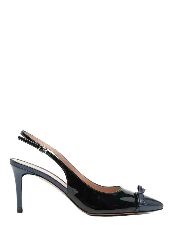 FESTA MILANO Bow-detail Leather Slingback Pumps - Blue