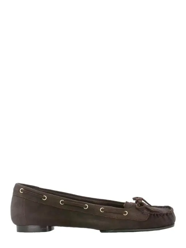DEL CARLO Bow-detail Loafers - Brown