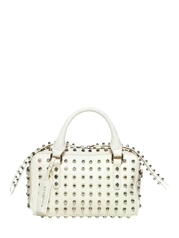 John Richmond Studded Top Handle Clutch - White