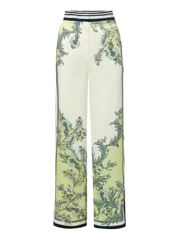 Veronica Beard Floral Print Trousers - White