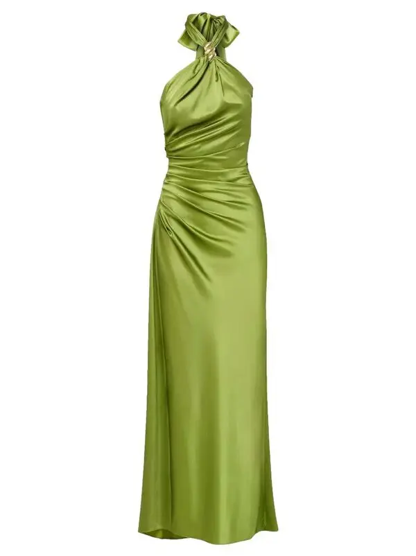Veronica Beard Izaren Halterneck Maxi Dress - Green