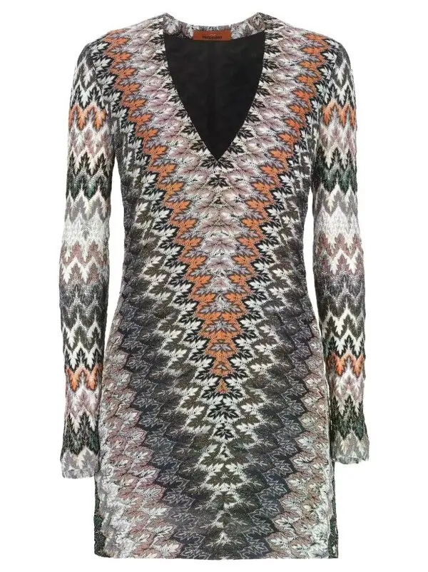 Missoni Patterned V-neck Dress - Blue