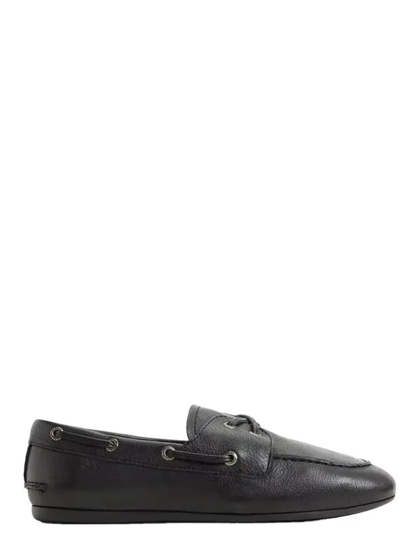 FORTELA Leather Boat Shoes - Black