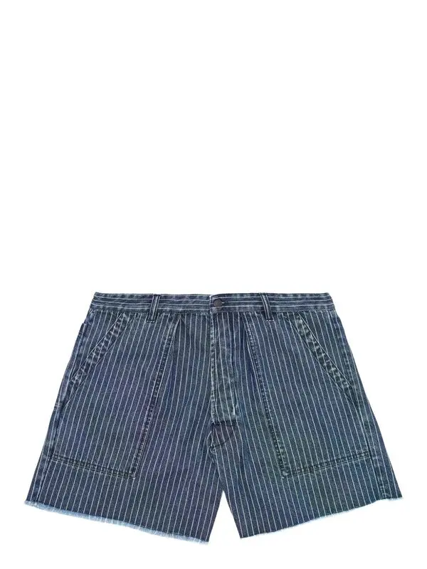 FORTELA Colonel Pinstripe Denim Shorts - Blue