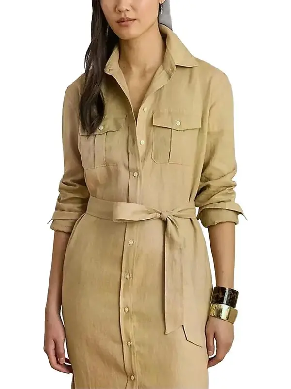 Ralph Lauren Belted Shirt Dress - Neutrals