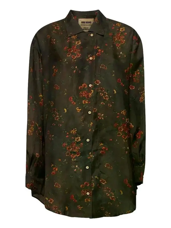 UMA WANG Buttoned Floral Shirt - Brown