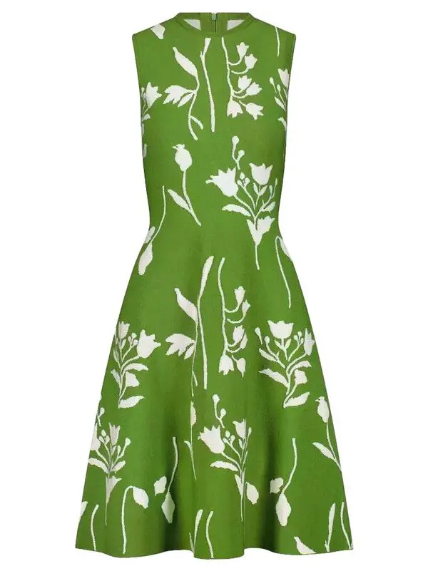 Lela Rose Floral-print Mini Dress - Green