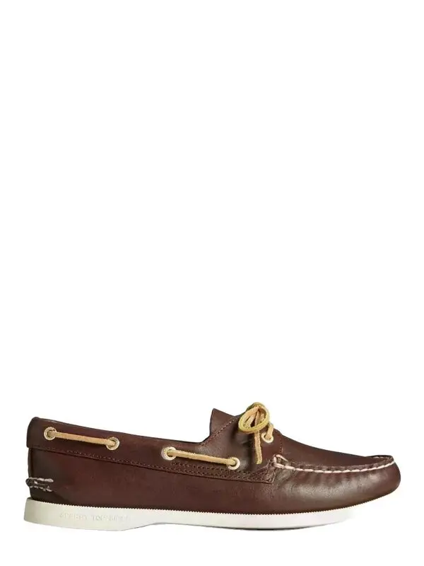 FORTELA Lace-up Leather Boat Shoes - Brown