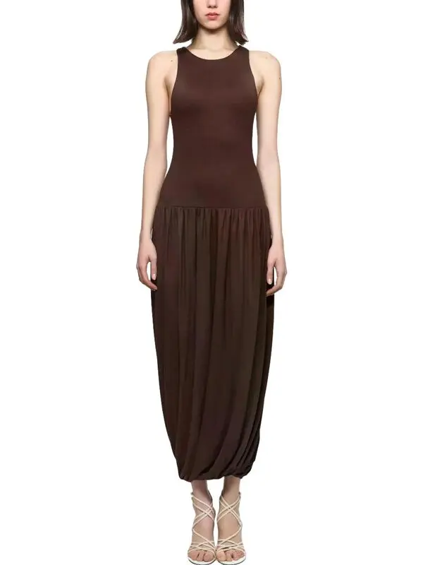 ATU BODY COUTURE Midi Gathered Dress - Brown