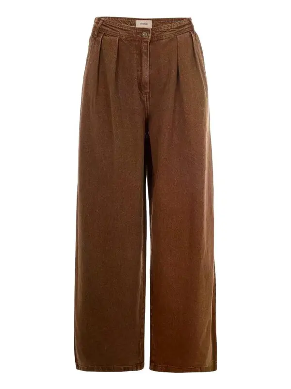 SESSUN Pleated Baggy Trousers - Brown