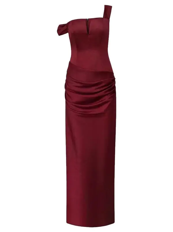 Alex Perry Pleated Maxi Dress - Red