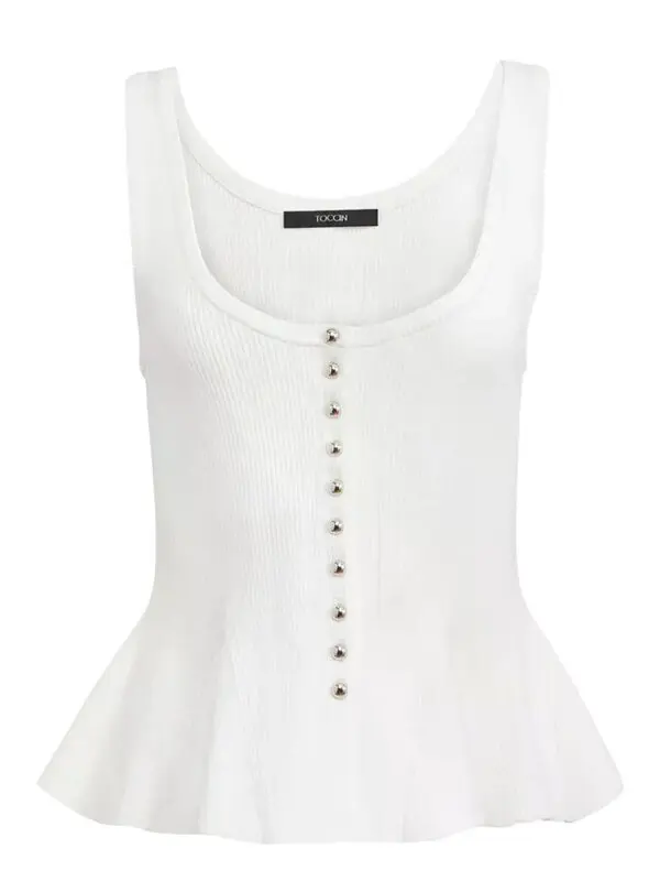 TOCCIN Eden Button-front Tank Top - White