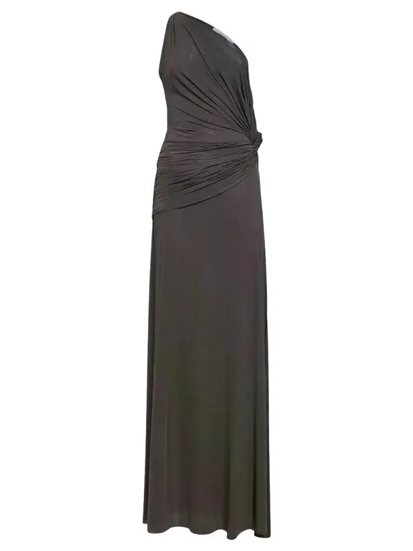 Alex Perry Asymmetric Draped One-shoulder Maxi Dress - Grey