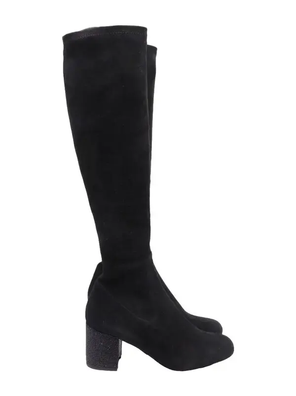 Rene Caovilla Knee-high Suede Boots - Black