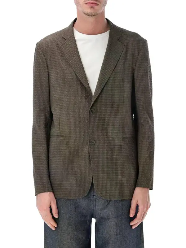 Emporio Armani Seersucker Blazer - Brown
