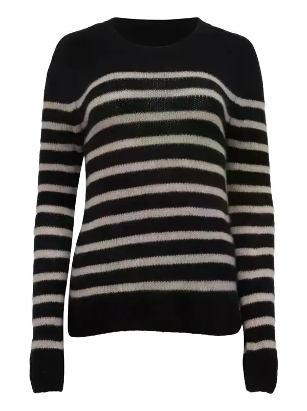 Khaite Striped Crewneck Sweater - Black