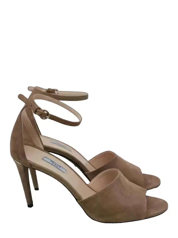 Prada Ankle-strap Peep-toe Stiletto Sandals - Brown