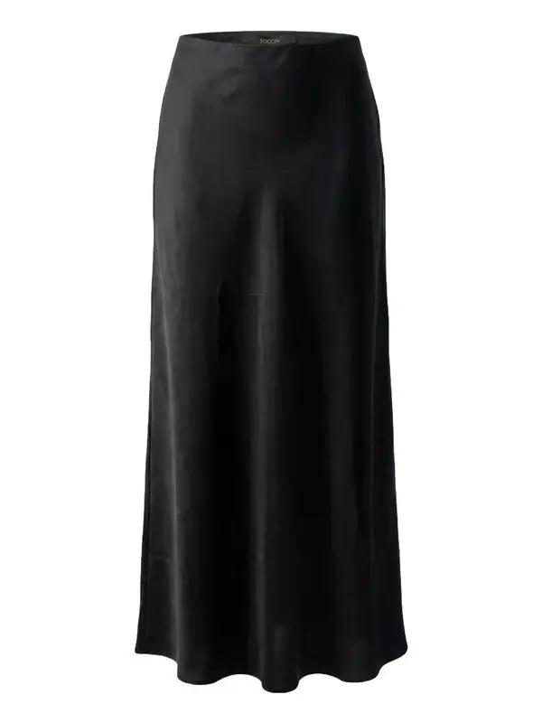 TOCCIN Heidi Bias Slip Long Skirt - Black