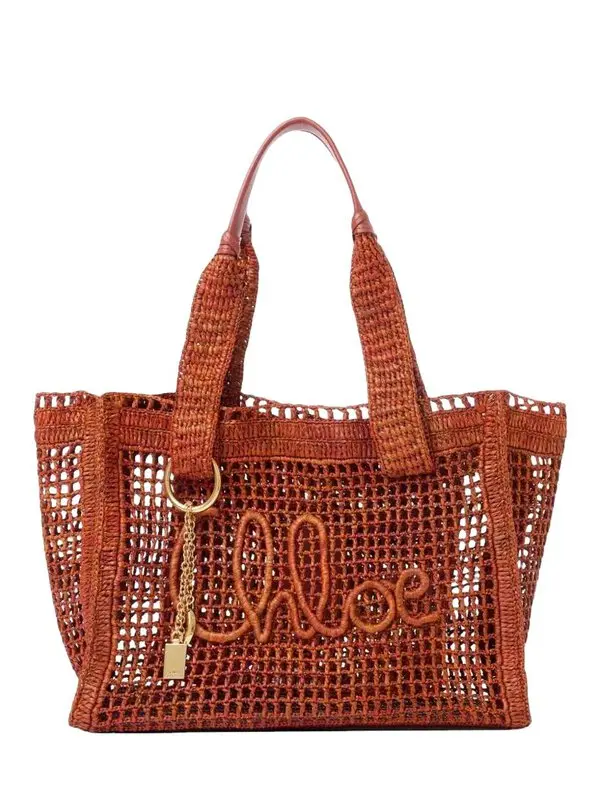 Chloé East-west Raffia Tote Bag - Brown