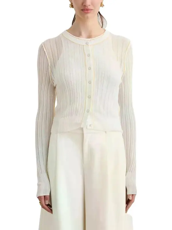TOCCIN Crosby Cropped Cardigan - White