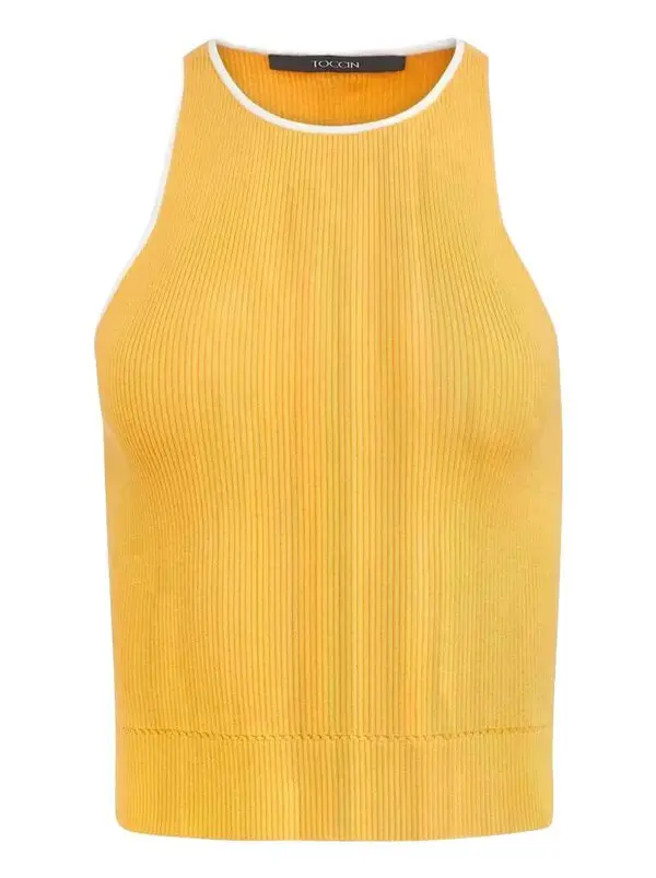 TOCCIN Avery Ribbed-trim Tank Top - Yellow