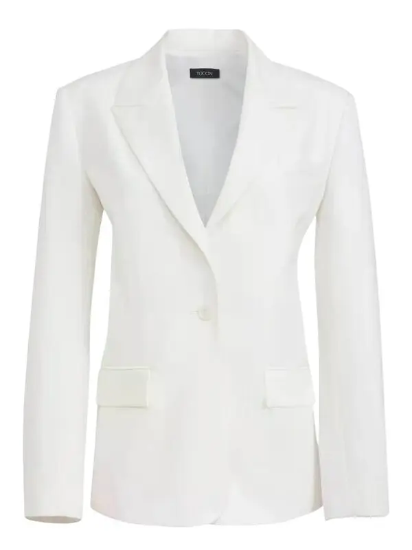 TOCCIN Willa Boyfriend Blazer - White