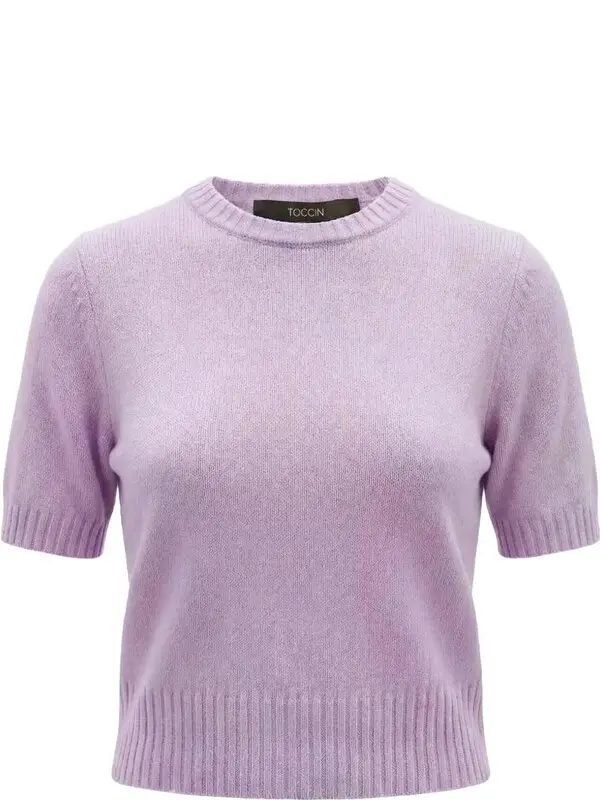 TOCCIN Elsie Short-sleeve Sweater - Purple