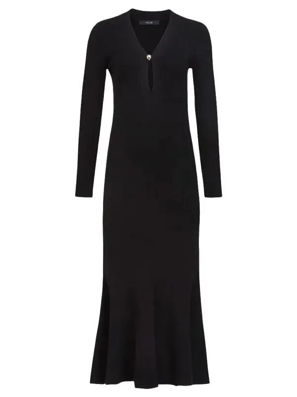 TOCCIN Zora Long-sleeved Midi Dress - Black