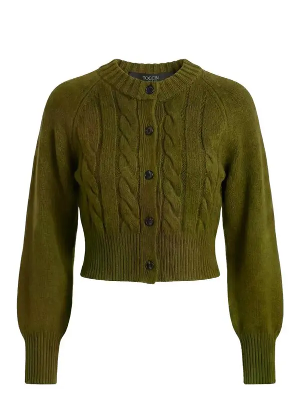 TOCCIN Rita Cable-knit Wool Cardigan - Green