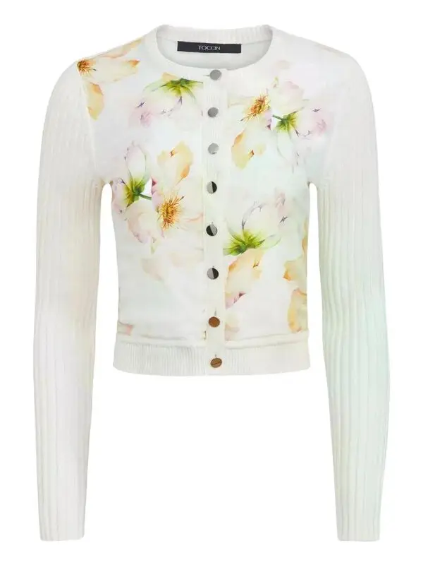 TOCCIN Miriam Floral-print Cardigan - Neutrals