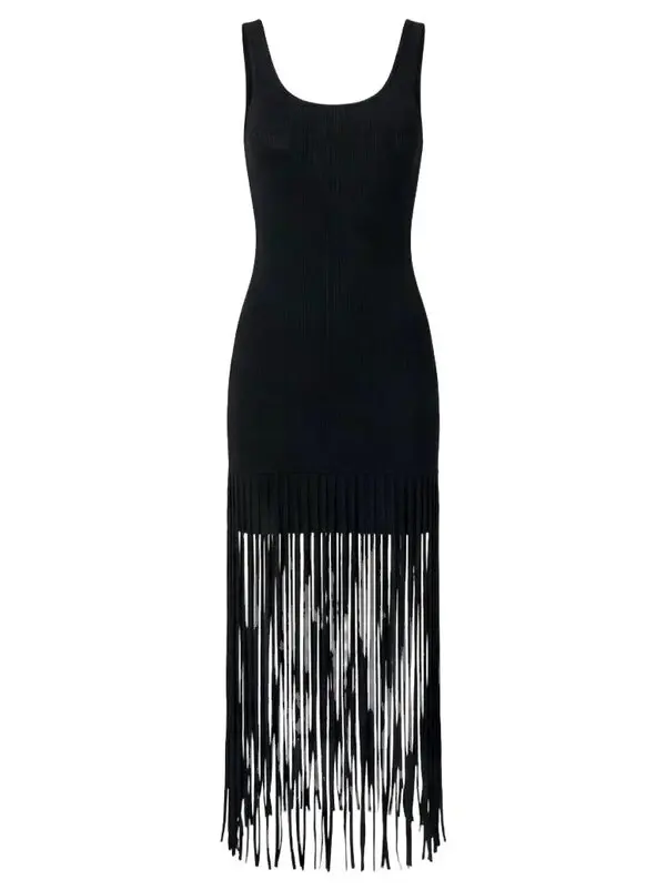 TOCCIN Roxanne Fringe-detail Mini Dress - Black