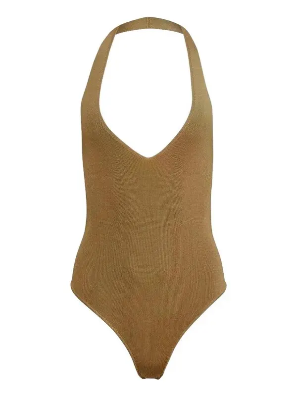 TOCCIN Kayleigh Halter Bodysuit - Brown