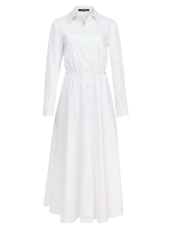 TOCCIN Anika Long-sleeve Midi Shirt Dress - White