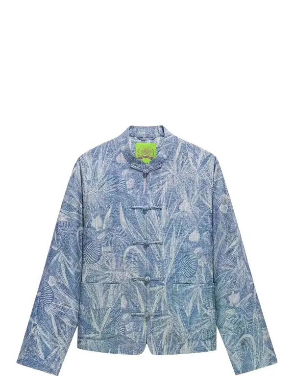 Shanghai Tang Floral-pattern Shirt Jacket - Blue