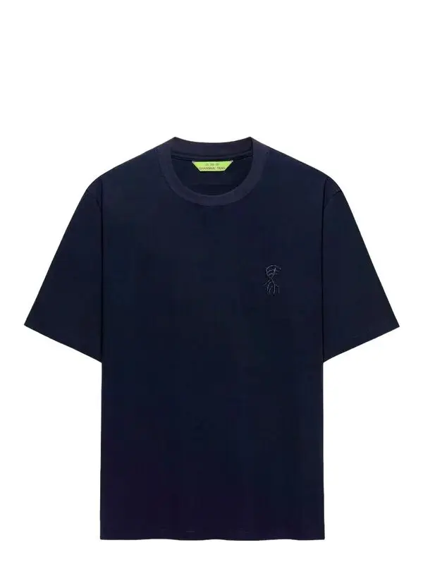 Shanghai Tang Embroidered-logo T-shirt - Blue