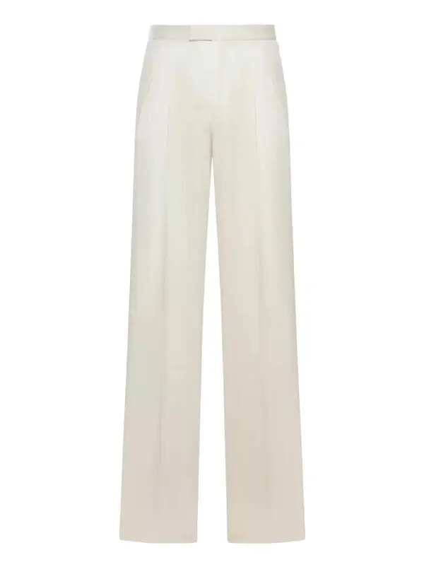 TOM FORD Double-pleat Silk Palazzo Trousers - Neutrals