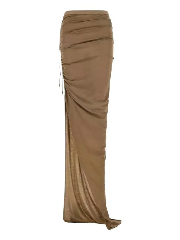 Rick Owens Asymmetric Skirt With Drawstring - Neutrals