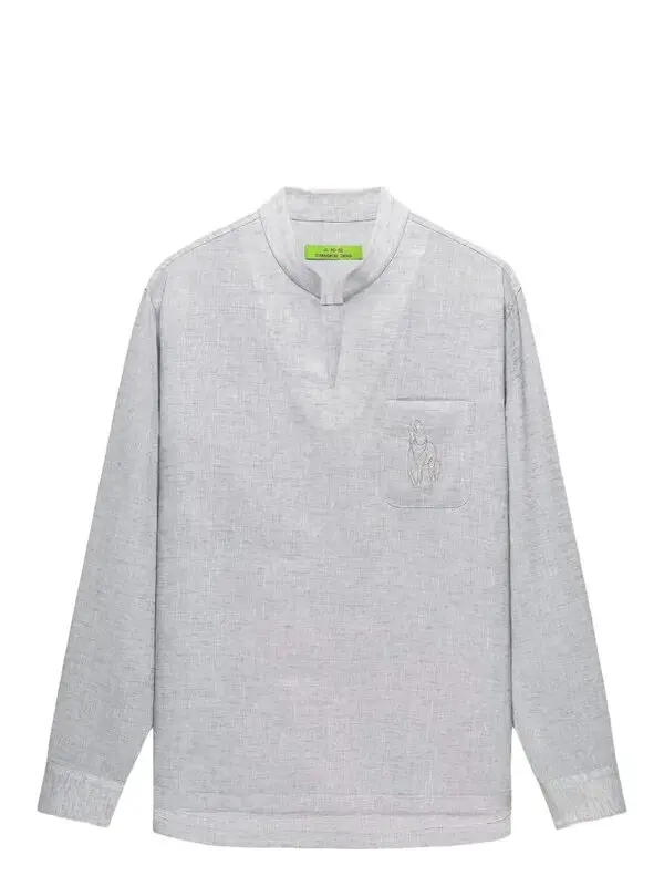 Shanghai Tang V-neck Shirt - Grey