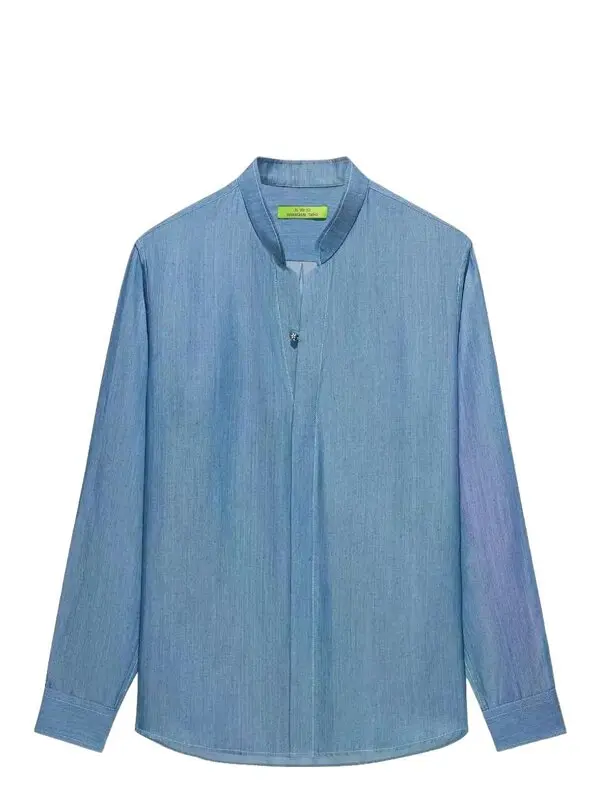 Shanghai Tang Mandarin-collar Shirt - Blue