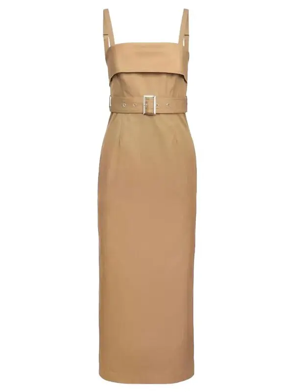 TOCCIN Theodora Belted Midi Dress - Neutrals