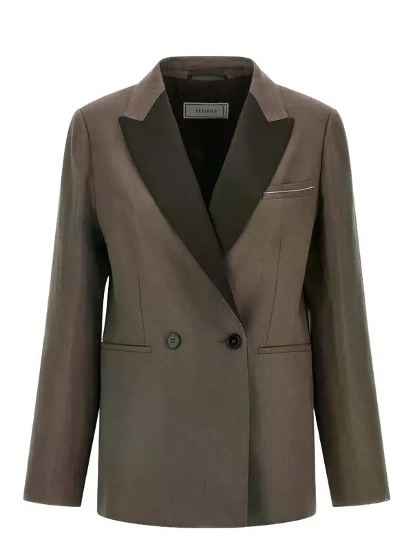 Peserico Double-breasted Peak-lapel Blazer - Brown