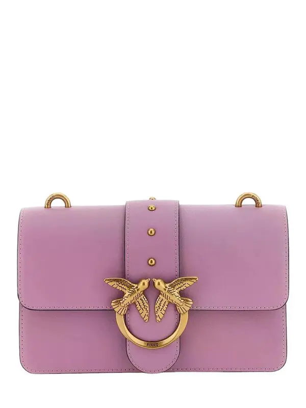 Pinko Small Studs-embellishment Leather Cross Body Bag - Purple