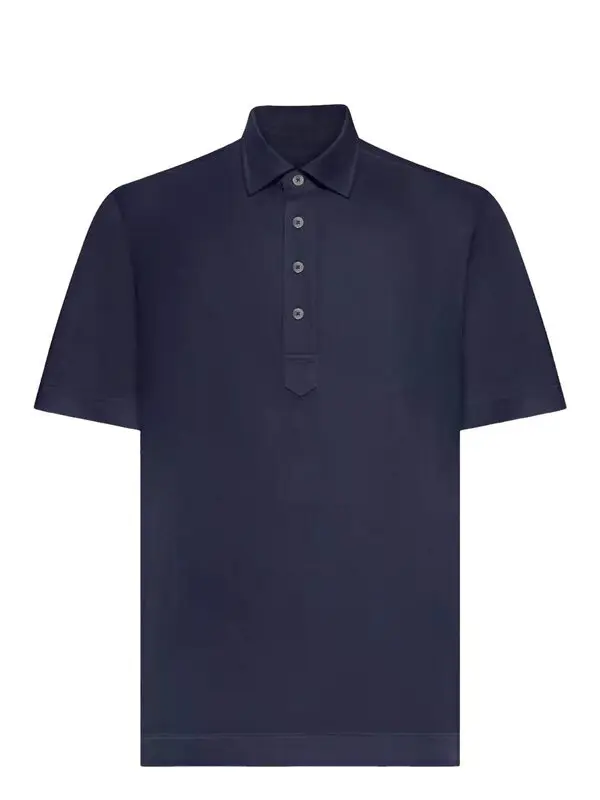 Zegna Buttoned Polo Shirt - Blue