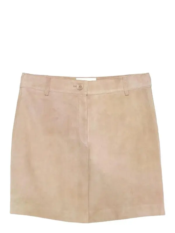 Alpha Studio Suede Mini Skirt - Neutrals