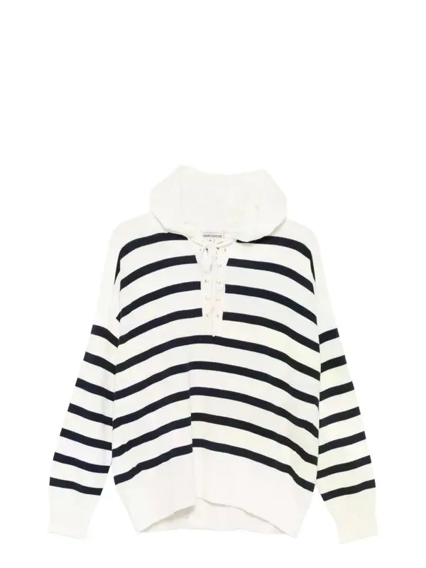 SEMICOUTURE Striped Hoodie - White