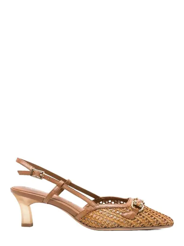 TAMARIS Woven Leather Slingback Pumps - Neutrals