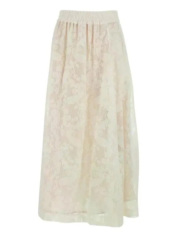 PT TORINO Lace Skirt - Neutrals