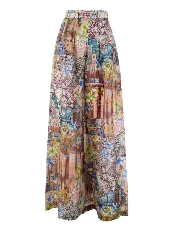 Momoni Floral-print Palazzo Pants - Brown