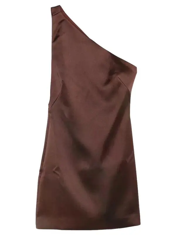 SELF-PORTRAIT One-shoulder Mini Dress - Brown
