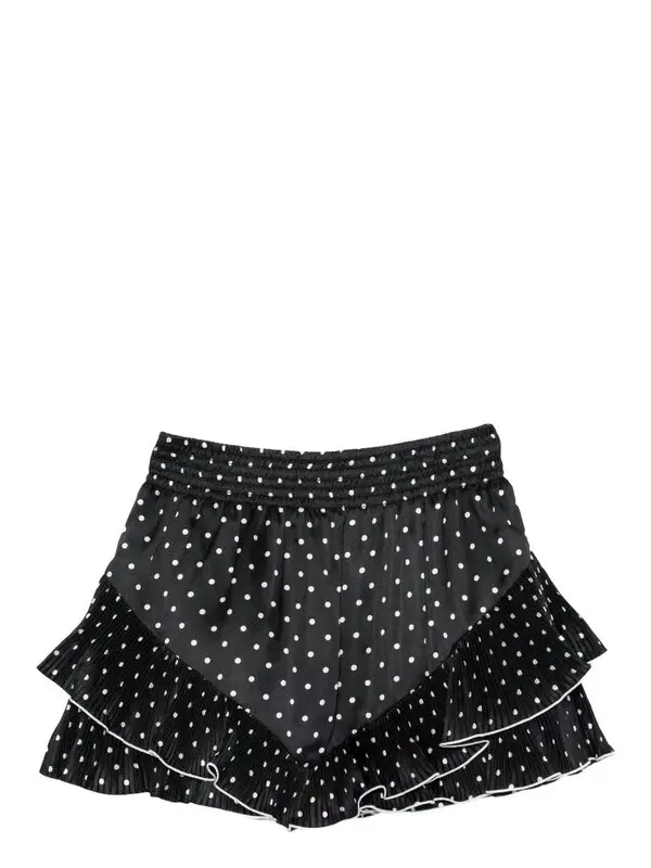 SELF-PORTRAIT Polka-dot Pleated Shorts - Black